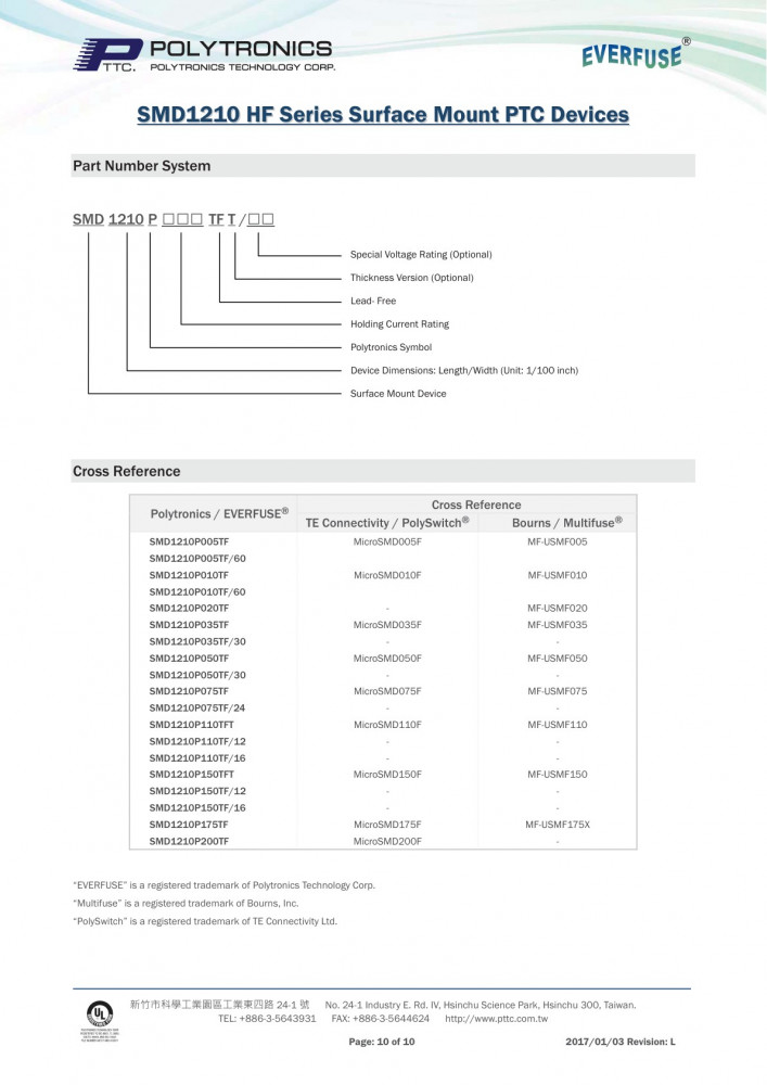 PTTC SMD1210 HF datasheet page 10
