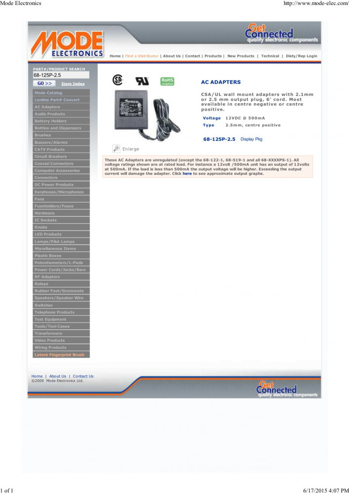 Product documentation image for 68-125P-2.5