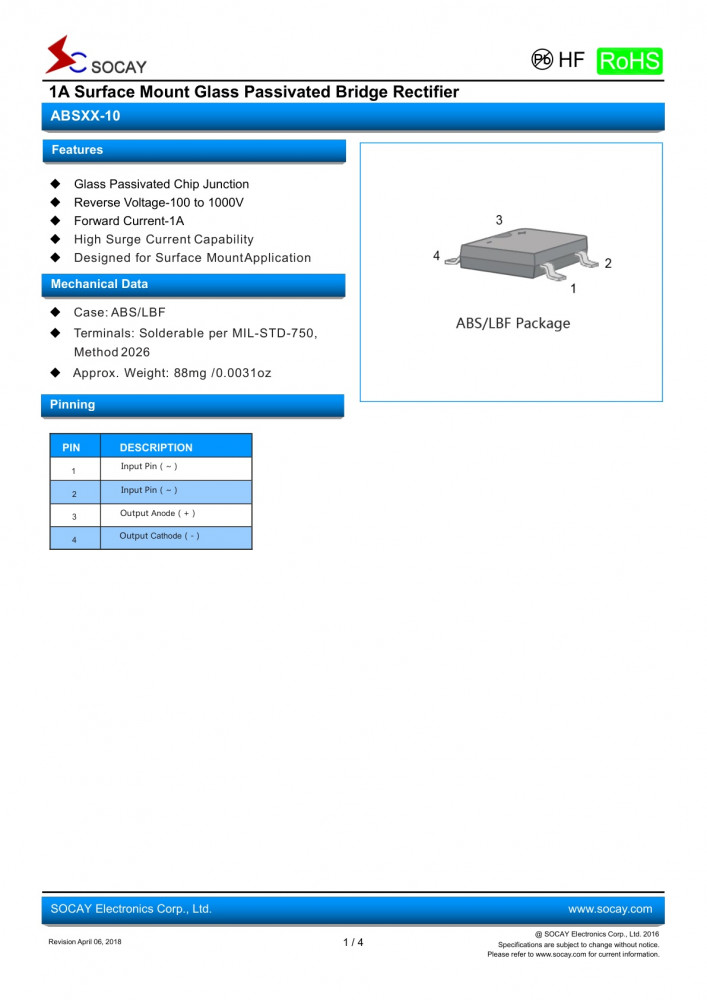 ABS4-10 datasheet page 1