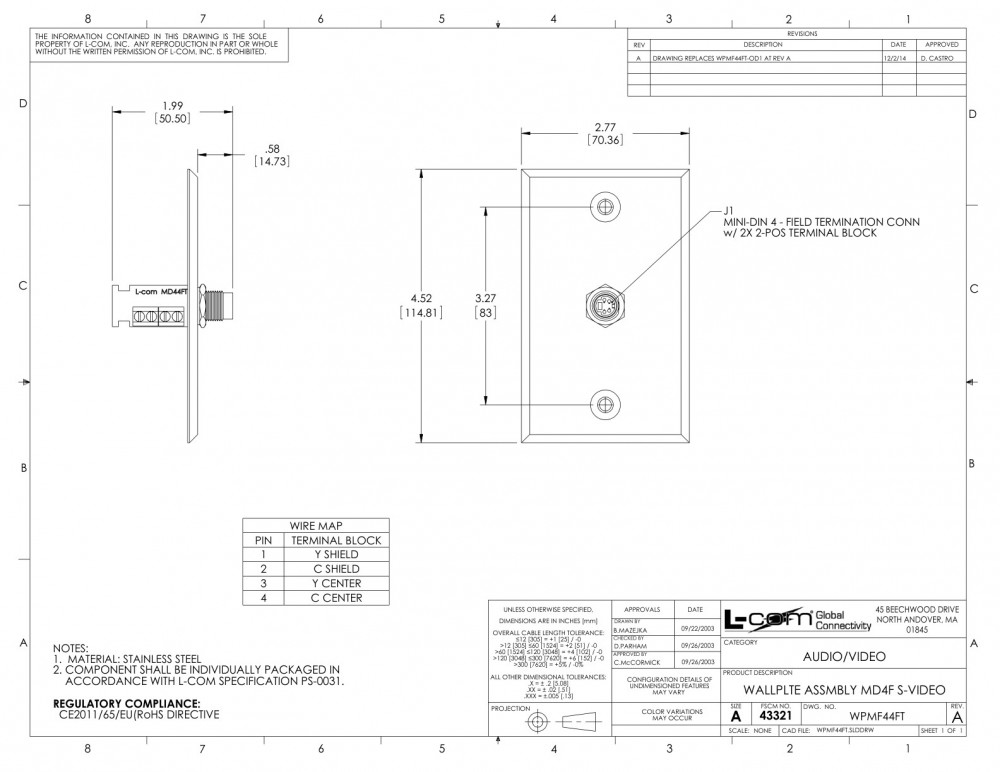 WPMF44FT technical drawing preview