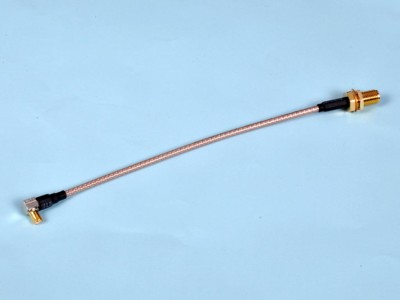 MCX Right-Angle Plug to MCX Right-Angle Plug on RD-316 Cable, 495.30mm Length, 50 Ohms