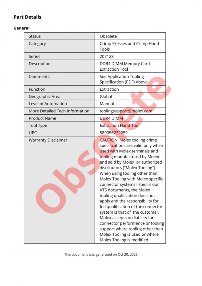 MOLEX 621001910 tooling document page 2