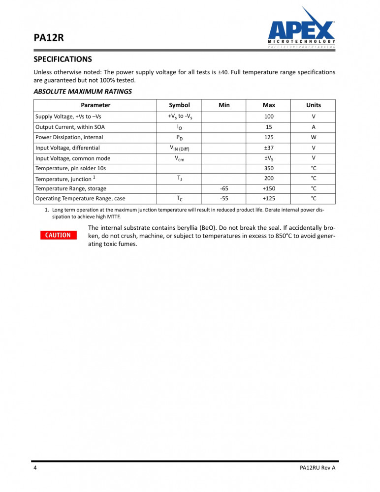 PA12R technical document page 4