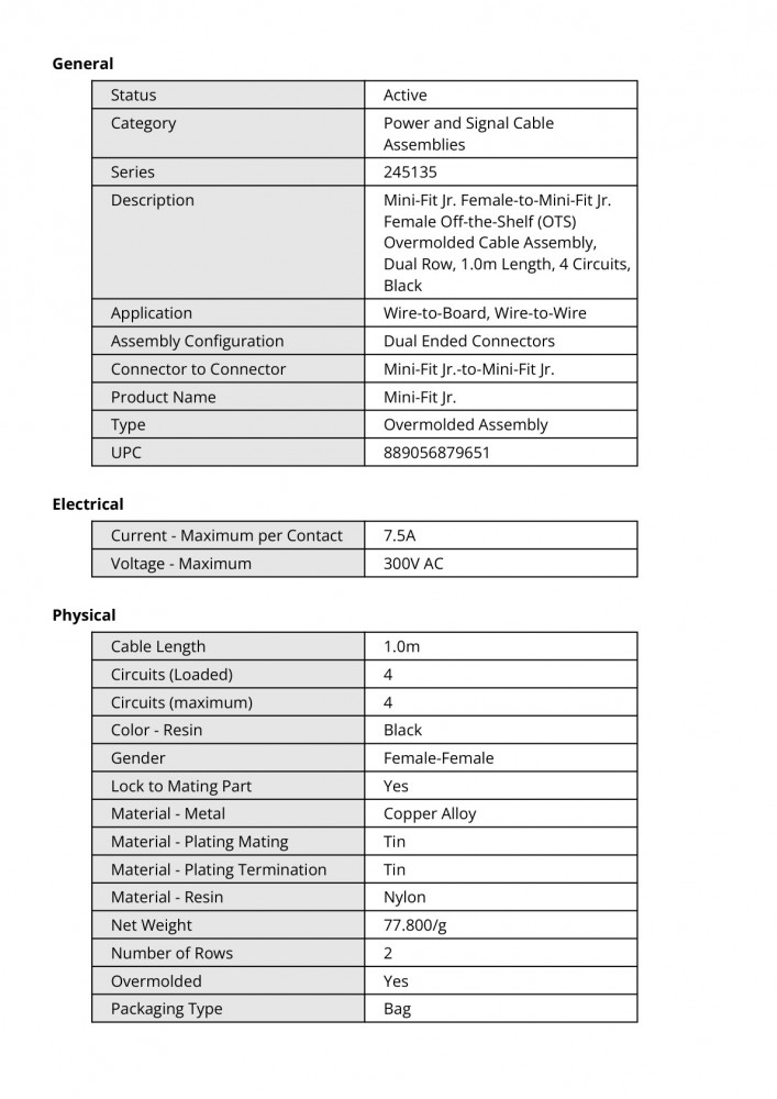 MOLEX 2451350410 technical document page 2