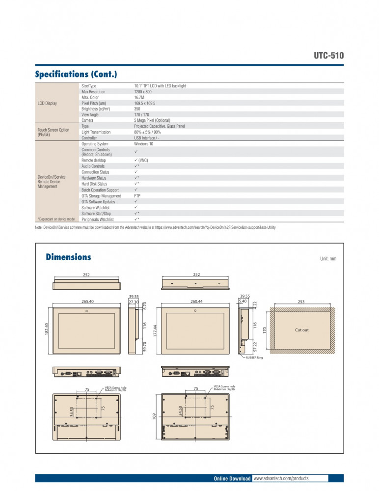 UTC-510G technical document page 2