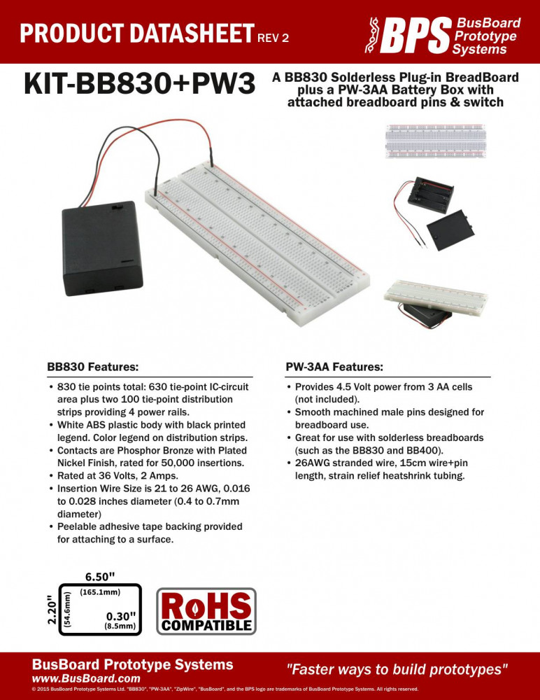 KIT-BB830+PW3 technical document page 1