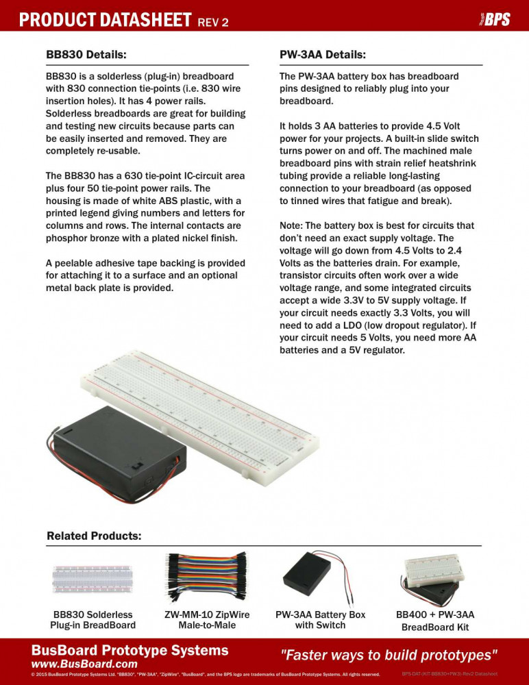 KIT-BB830+PW3 technical document page 2