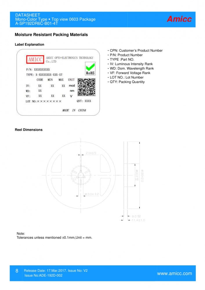 A-SP192DR6C-B01-4T approval sheet page 8