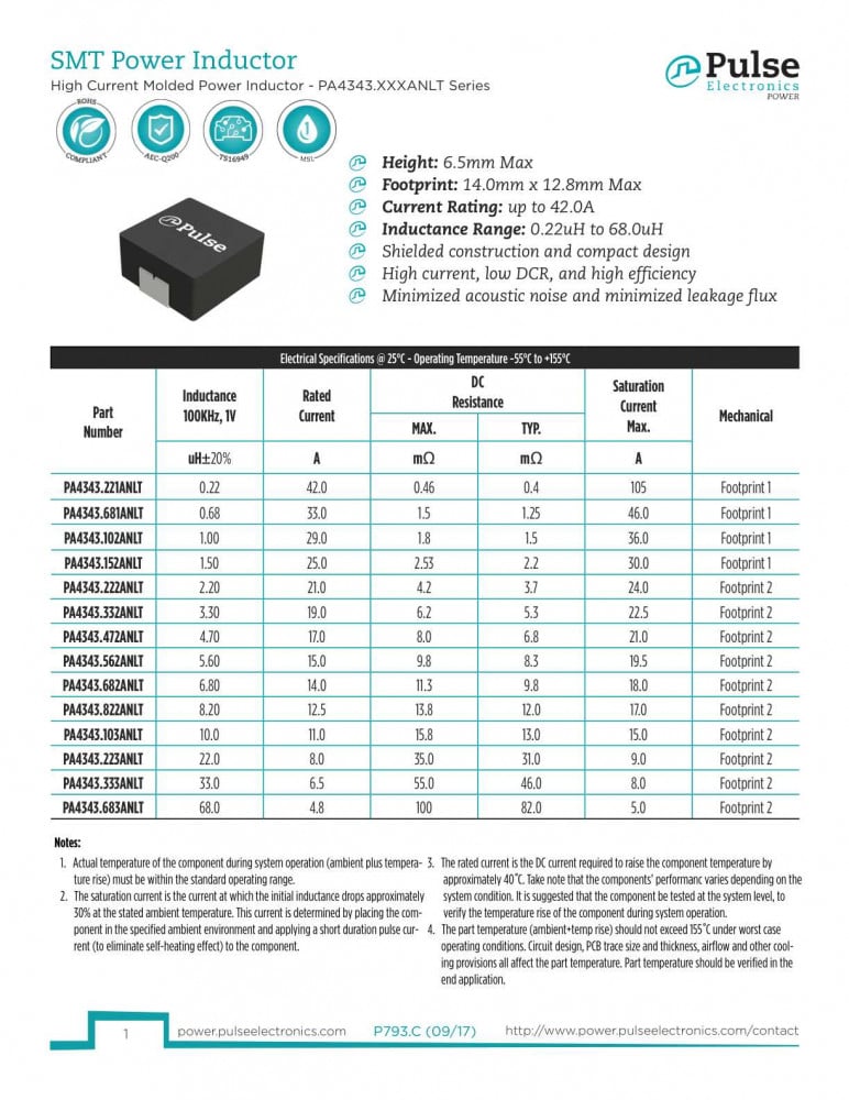 PA4343 datasheet page 1