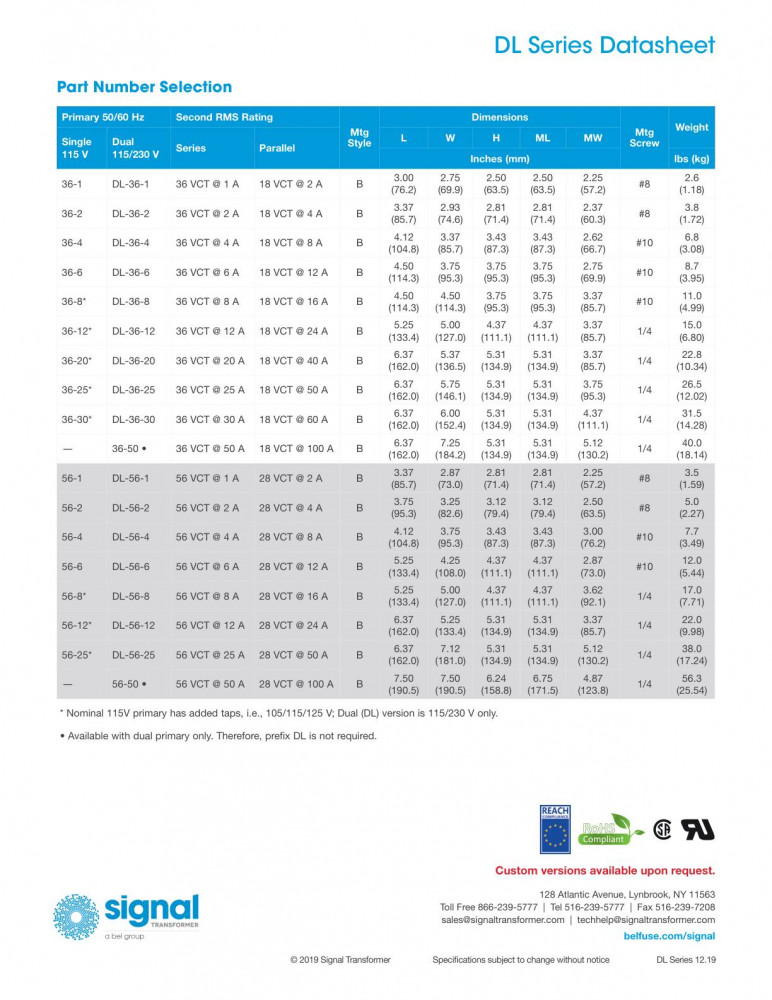 Bel Fuse DL Series datasheet page 4