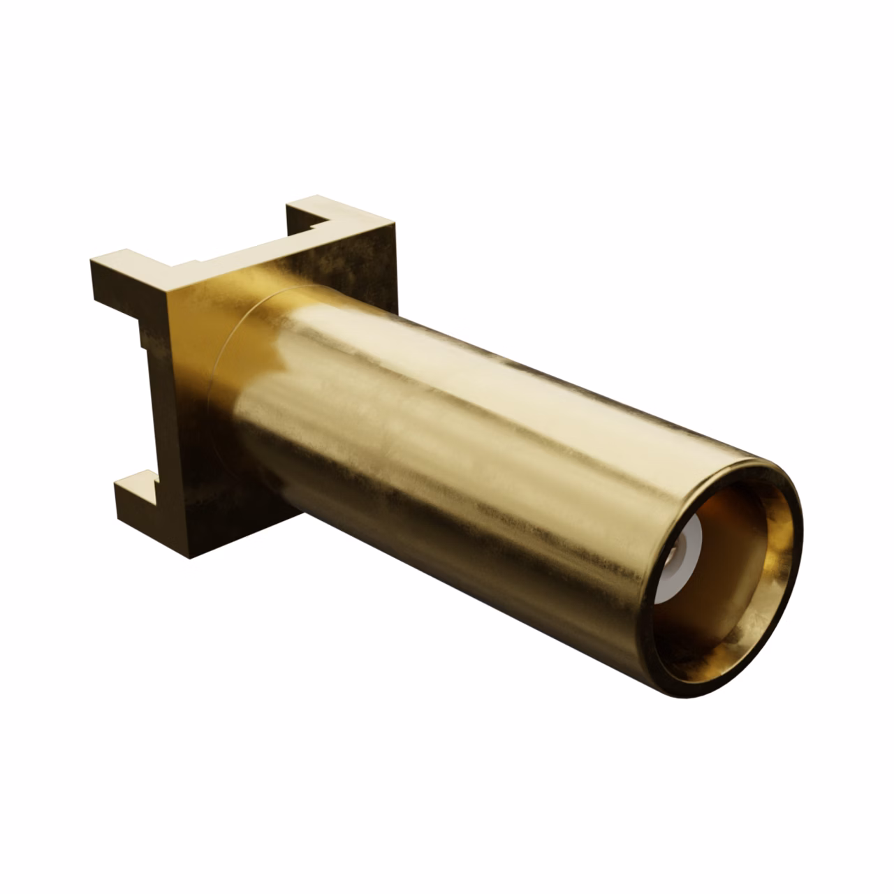 MCX Jack, Straight, PCB Receptacle, Through Hole, Brass Body, Gold (Au) Plated, Tray Packaging, 50 Ohms for sale