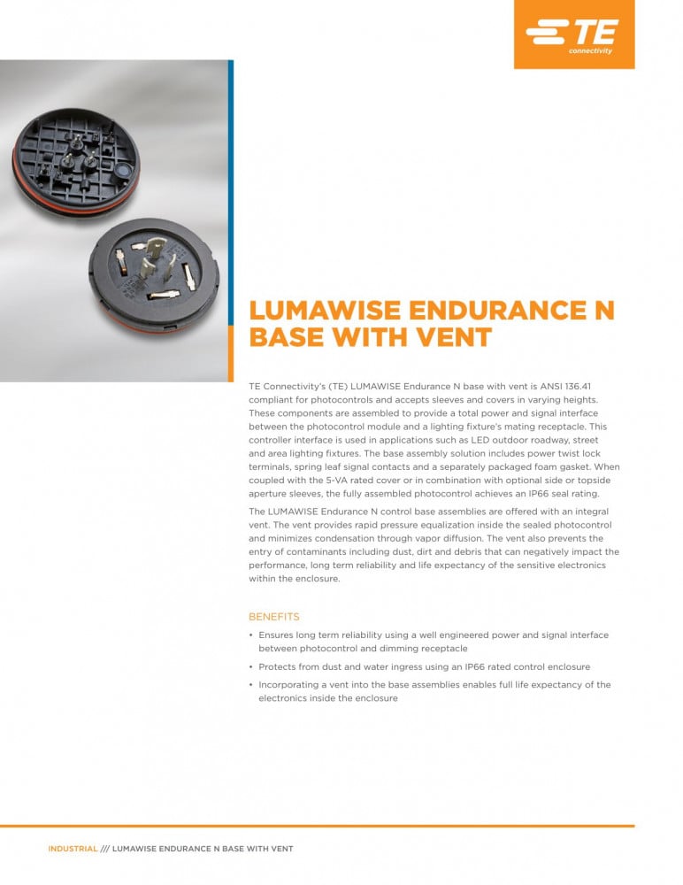 TE Connectivity LUMAWISE Endurance N technical document page 1