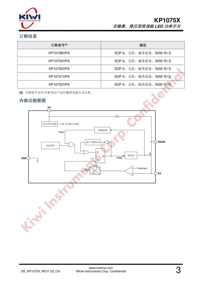 KP10750VPA datasheet page 3