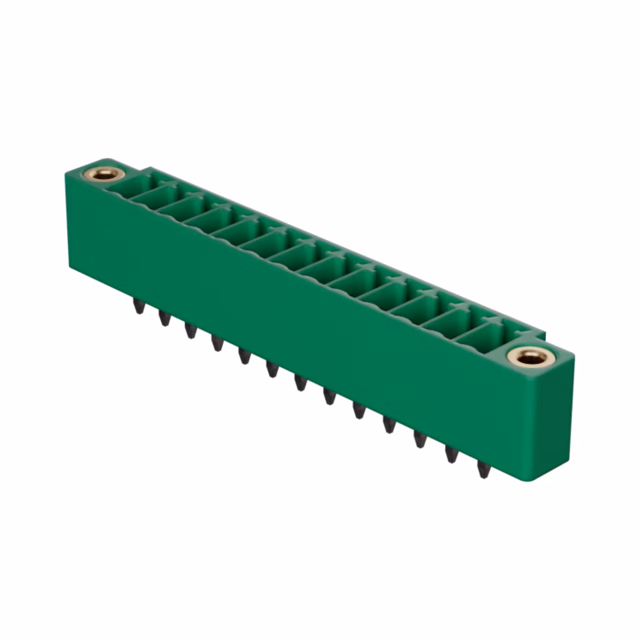 3.50mm Pitch Eurostyle Vertical PCB Header, with Threaded Retention Inserts, Green Housing, 13 Circuits for sale