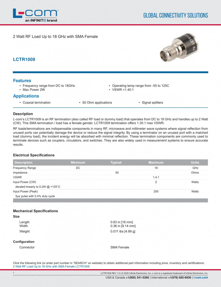 LCTR1009 technical document page 1