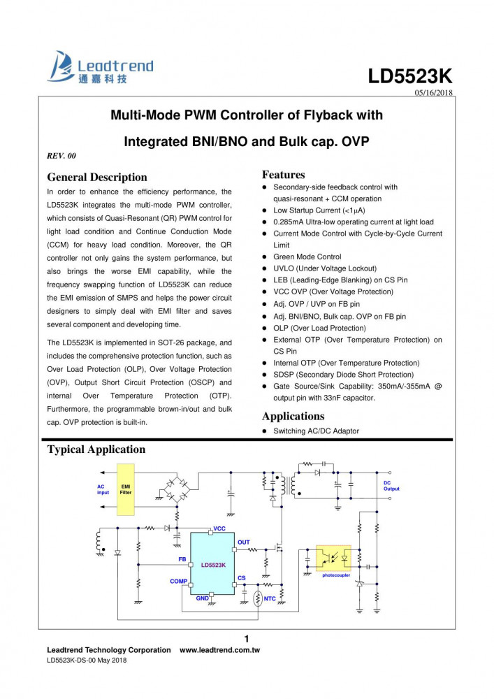 LD5523K datasheet preview, page 1