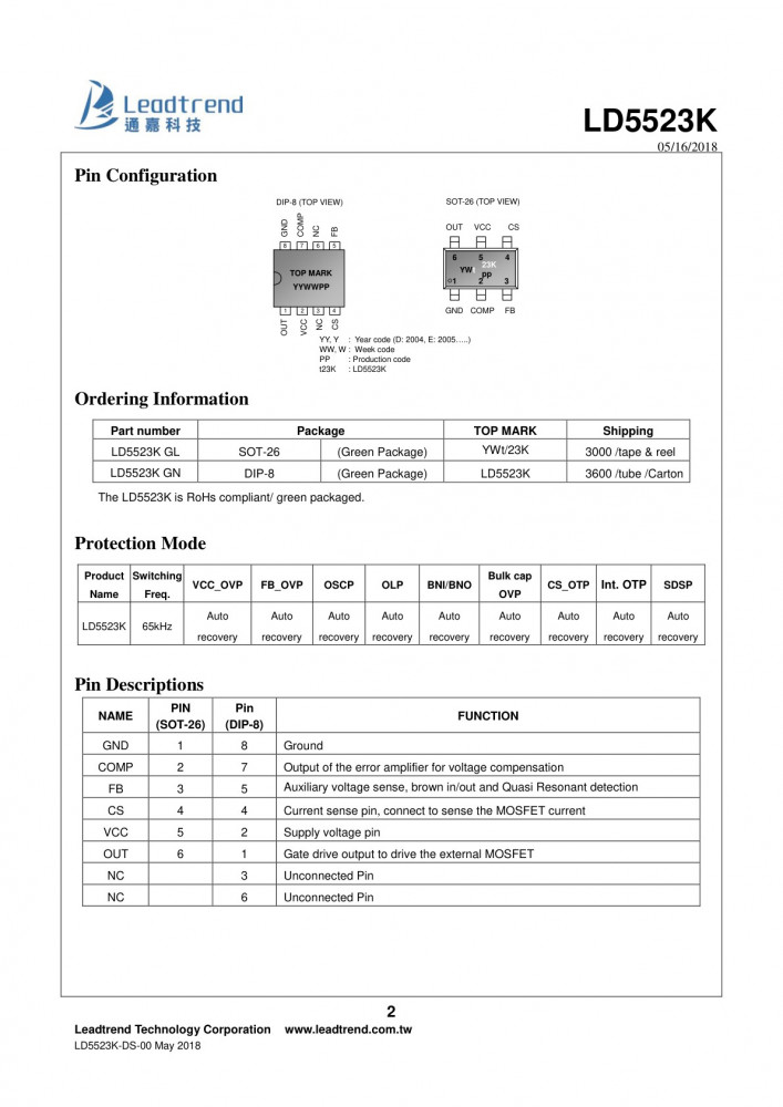 LD5523K datasheet preview, page 2