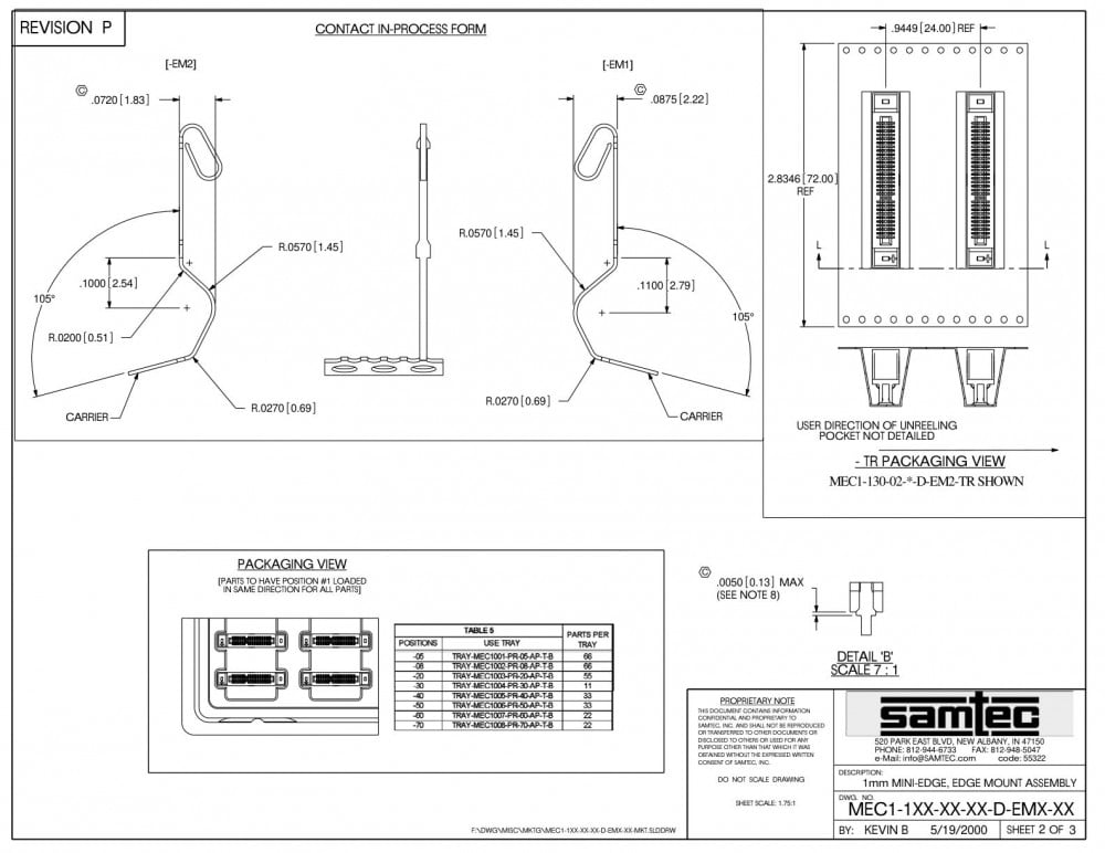 Samtec MEC1 drawing page 2