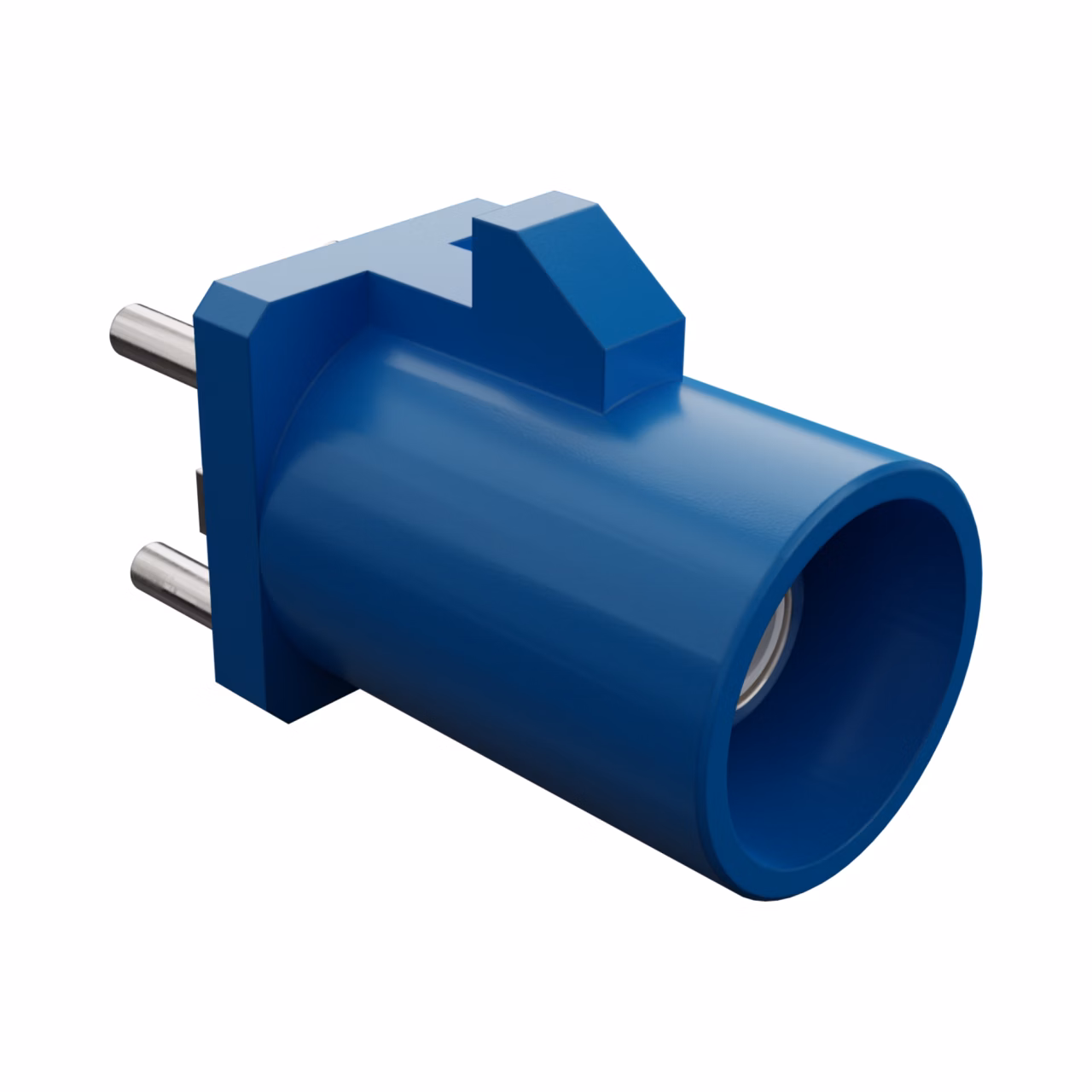 FAKRA Jack, Straight, PCB Receptacle, Through Hole, Die Cast Body, Tin (Sn) Plated, Keying Code Z, Water Blue, 50 Ohms for sale