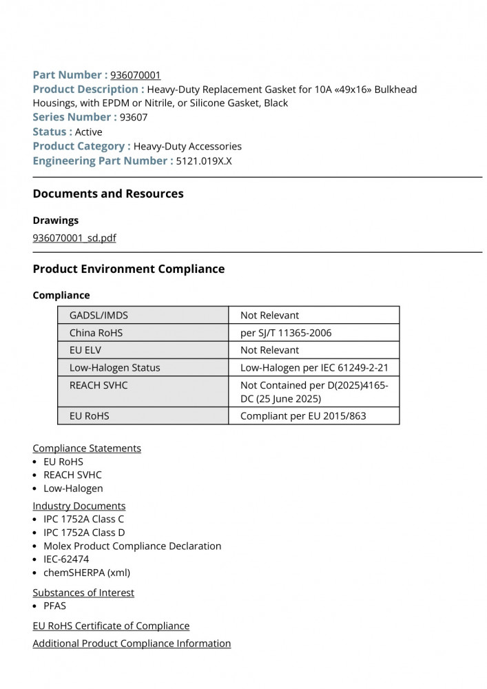 936070001 product drawing, page 1