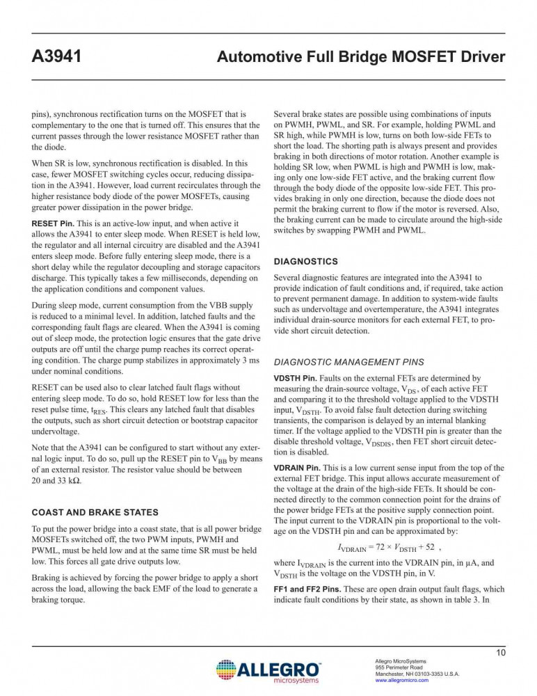 A3941 datasheet page 10