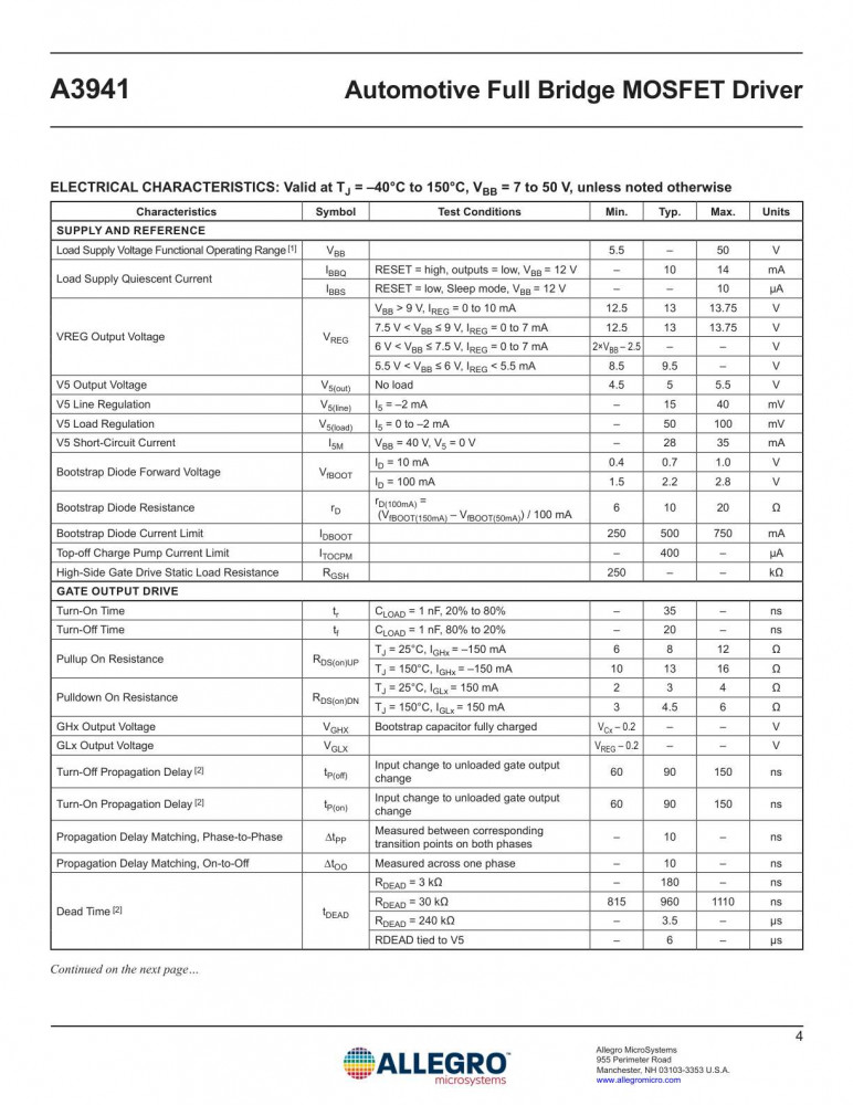 A3941 datasheet page 4