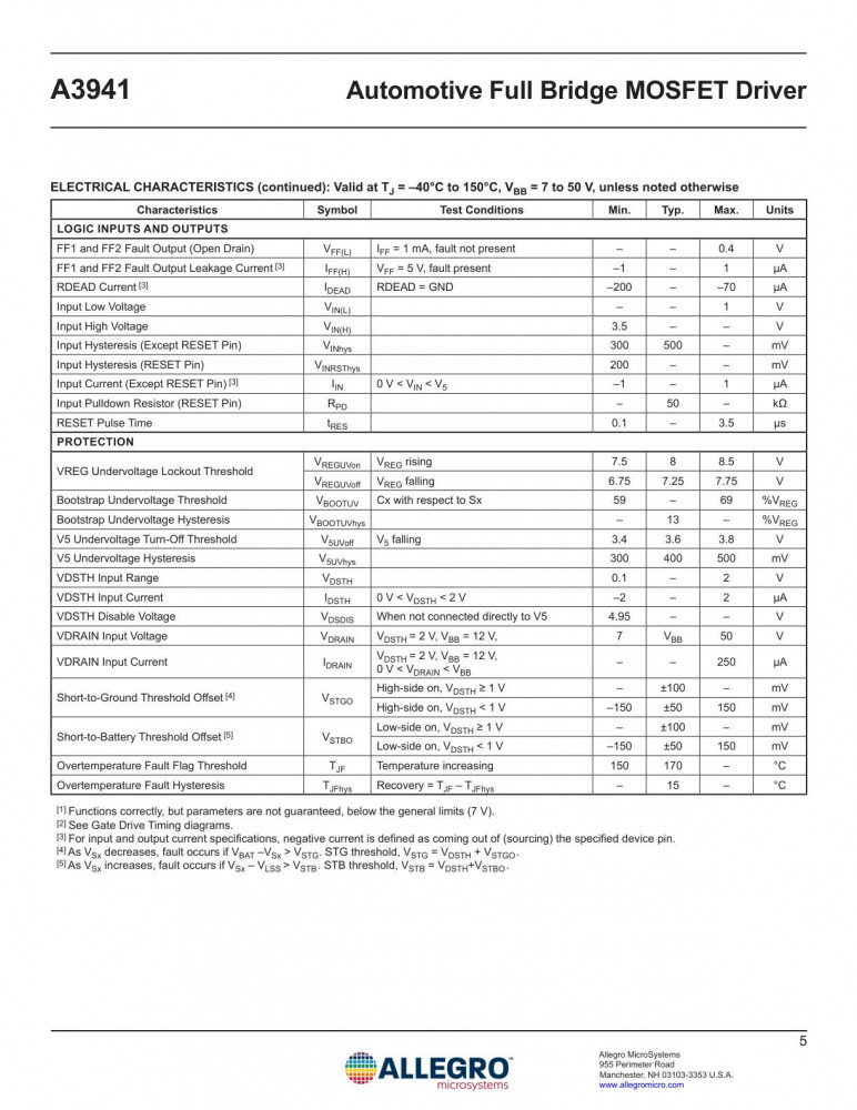 A3941 datasheet page 5