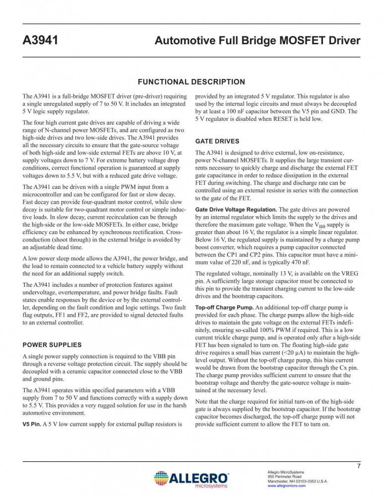 A3941 datasheet page 7