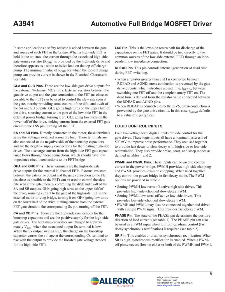 A3941 datasheet page 8