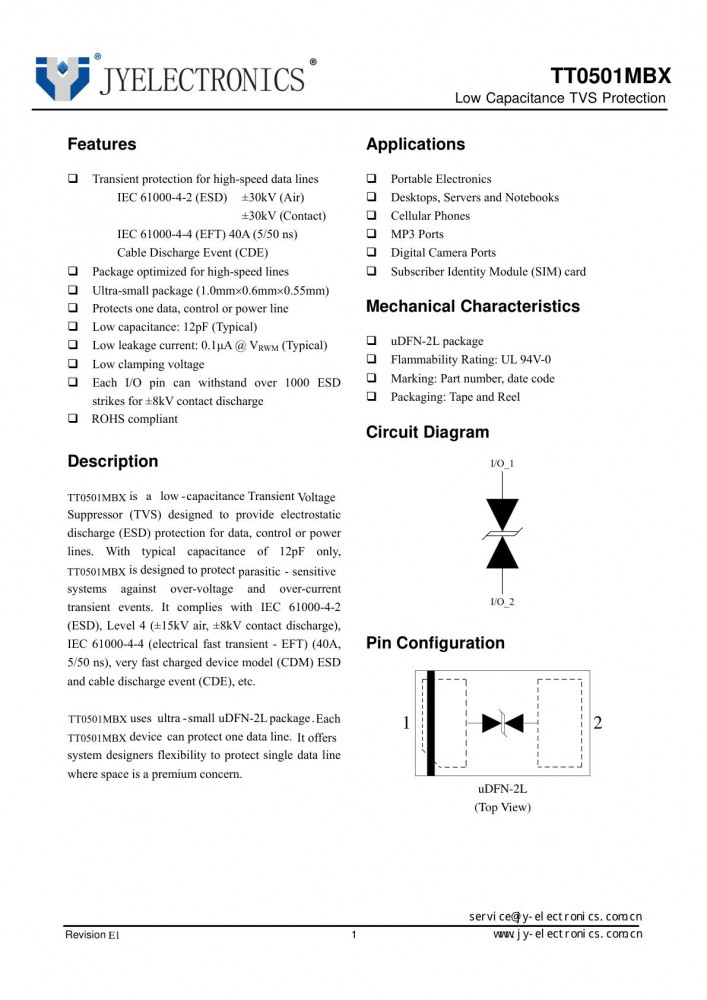 TT0501MBX datasheet page 1