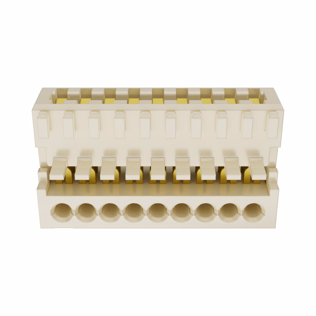 Appli-Mate RAST 2.5 Connector, 2.50mm Pitch, Female, 9 Circuits, Closed Endwalls, Brown Color Stripe, Gold Plating for sale