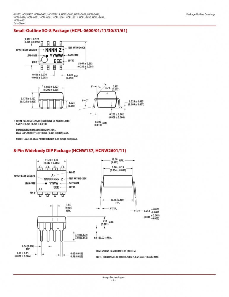 HCNW2601 family datasheet page 8