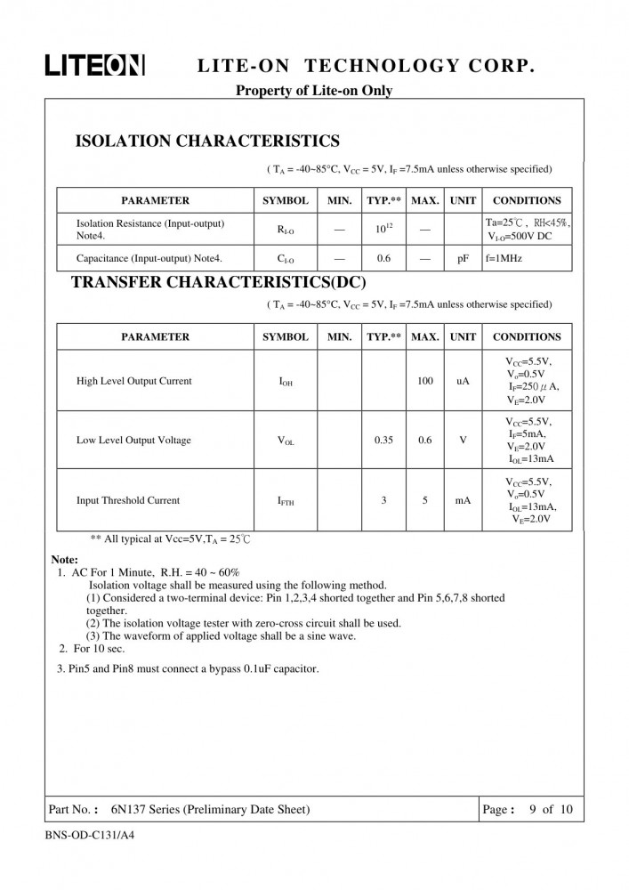 6N137S-TA1 datasheet page 9