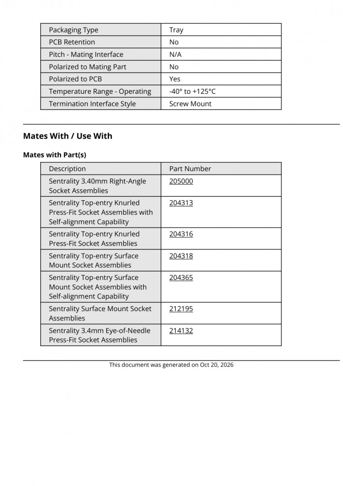 MOLEX 2043141130 technical document preview, page 3