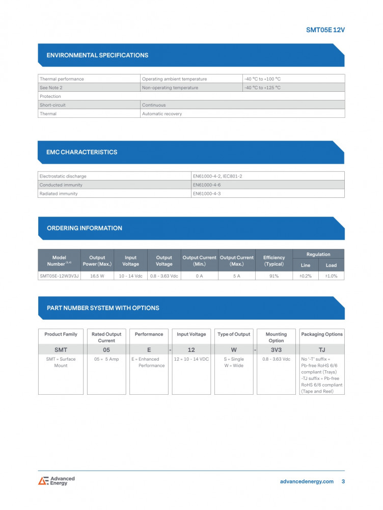 SMT05E-12W3V3-TJ technical document page 3