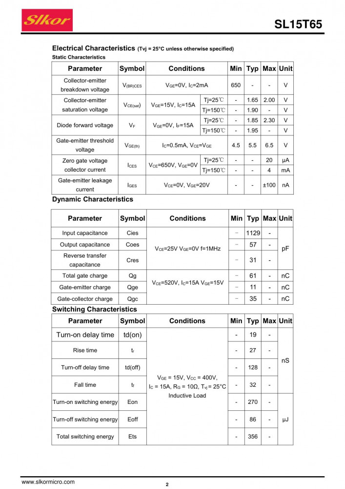 SL15T65FF datasheet page 2