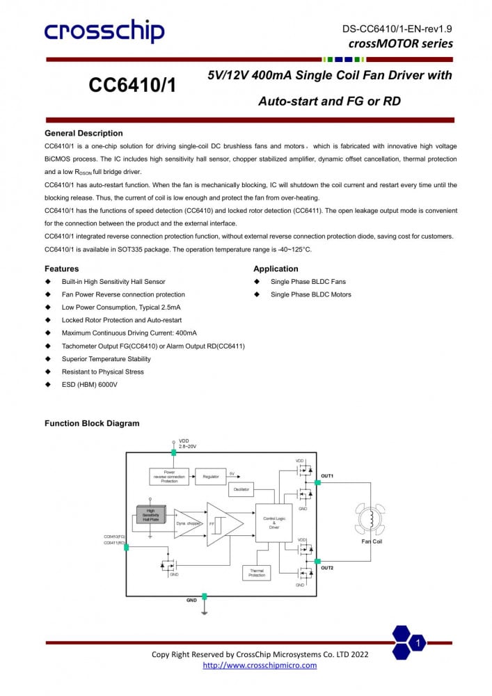 CC6410SS datasheet page 1