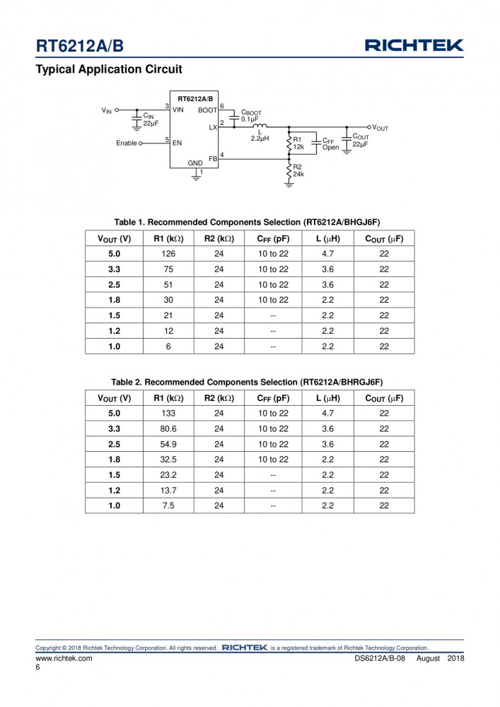RT6212 datasheet page 6