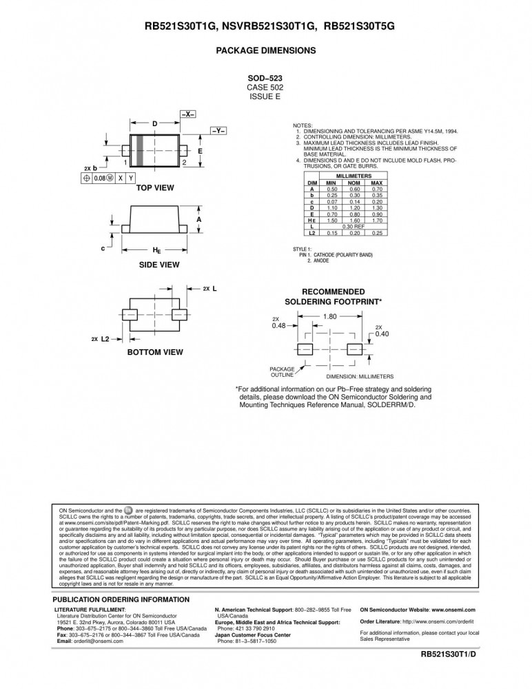 RB521S30T1G datasheet page 3