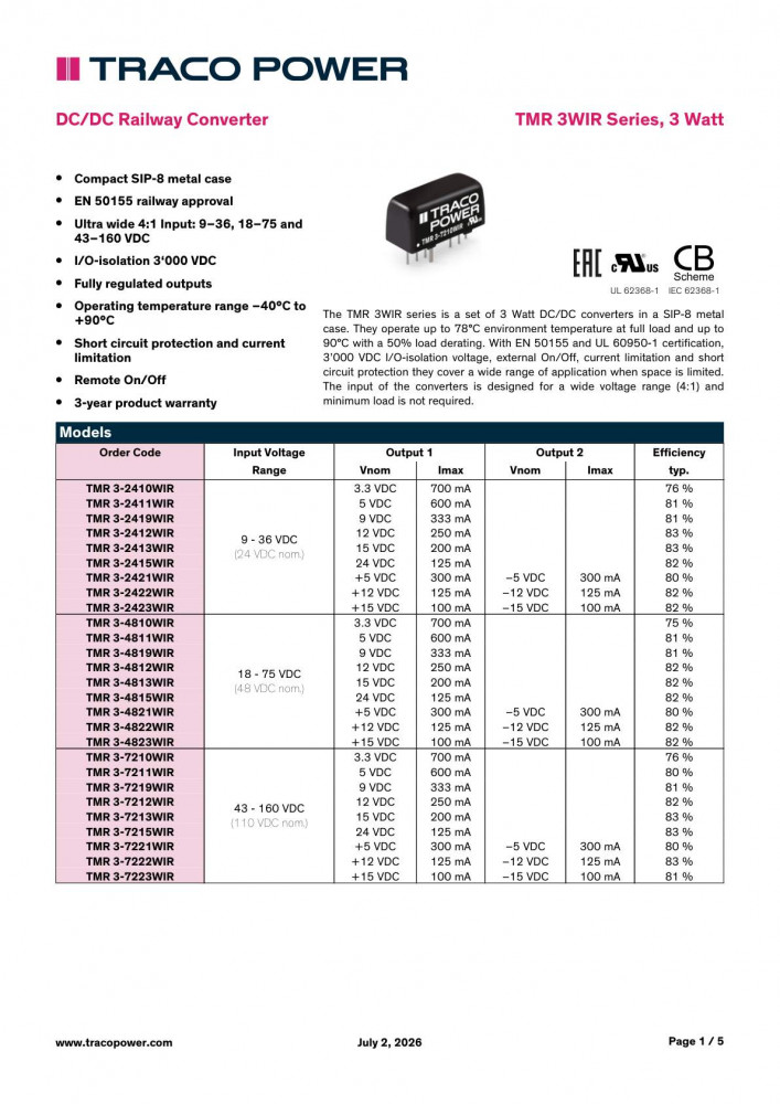 TMR 3WIR technical document page 1