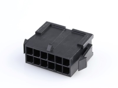 Micro-Fit 3.0 Plug Housing, Dual Row, 12 Circuits, UL 94V-0, Panel Mount  Ears, Low-Halogen Since Inception, Black for sale