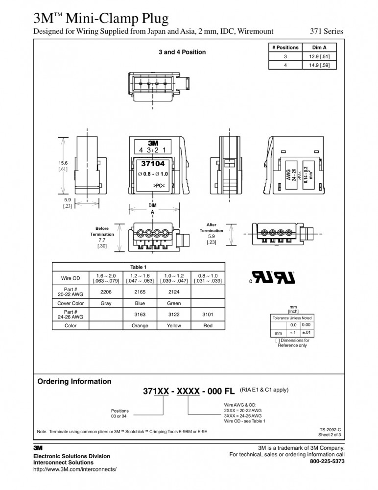 3M 37103-2165-000FL technical document page 2