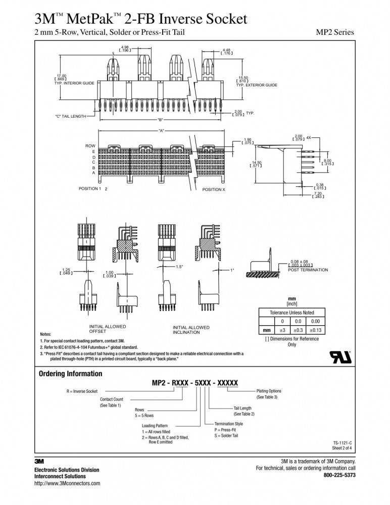 3M MP2-R090-51P1-LR technical datasheet page 2