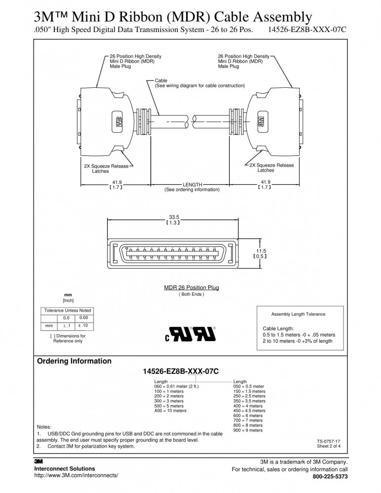 3M MDR cable assembly datasheet sheet 2
