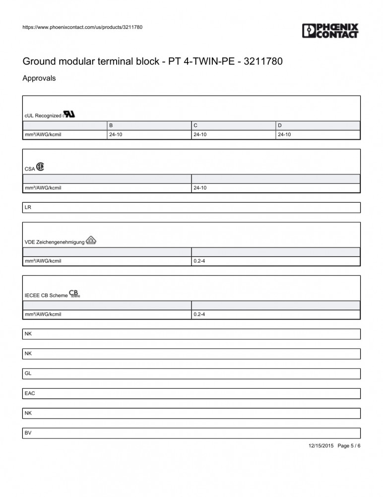 Phoenix Contact PT 4-TWIN-PE 3211780 technical document page 5