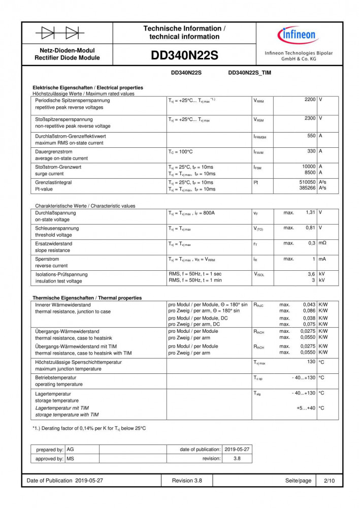 DD340N22S datasheet page 2