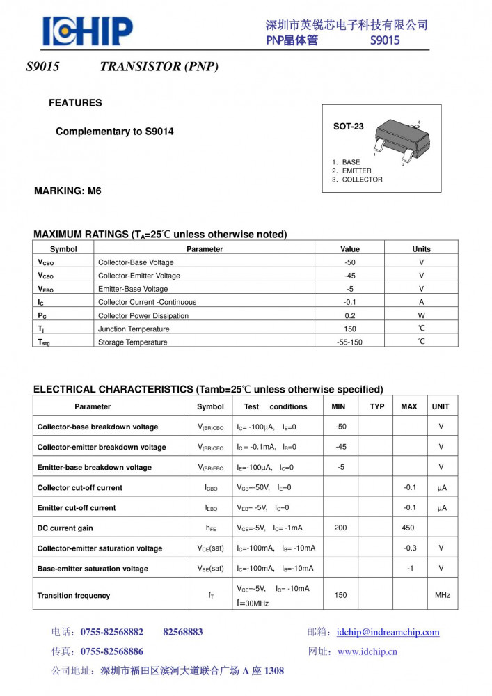 IDCHIP S9015 datasheet page 1
