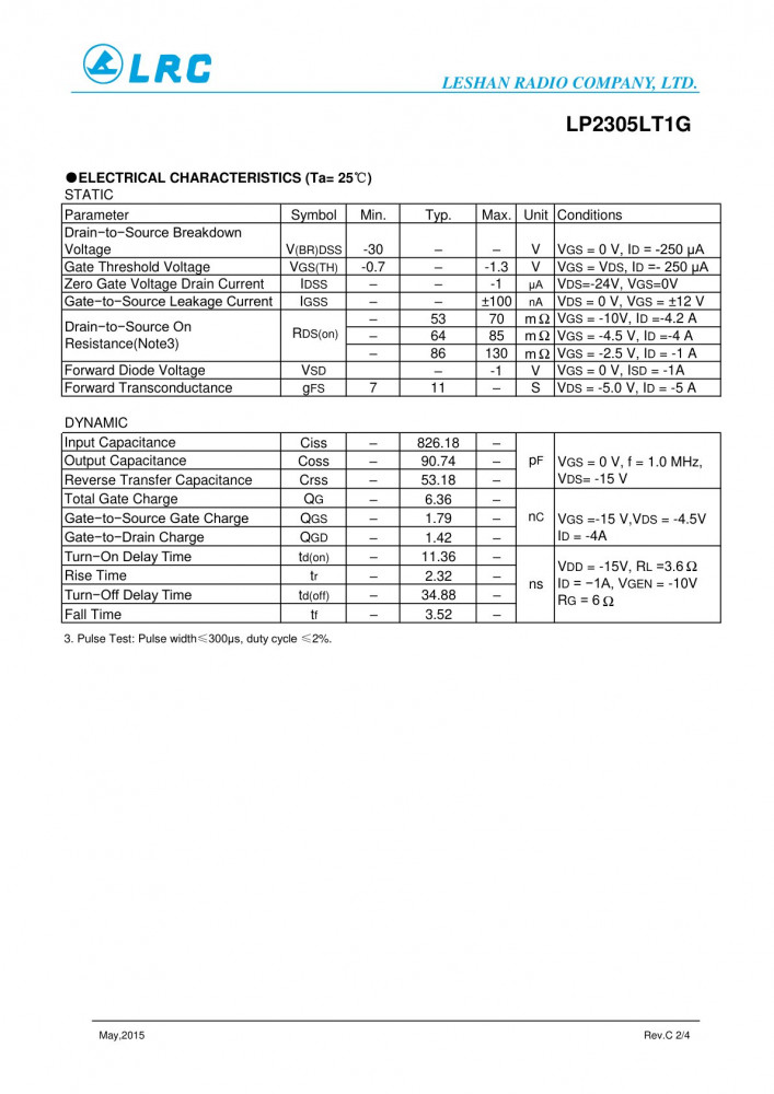 LP2305LT1G datasheet page 2