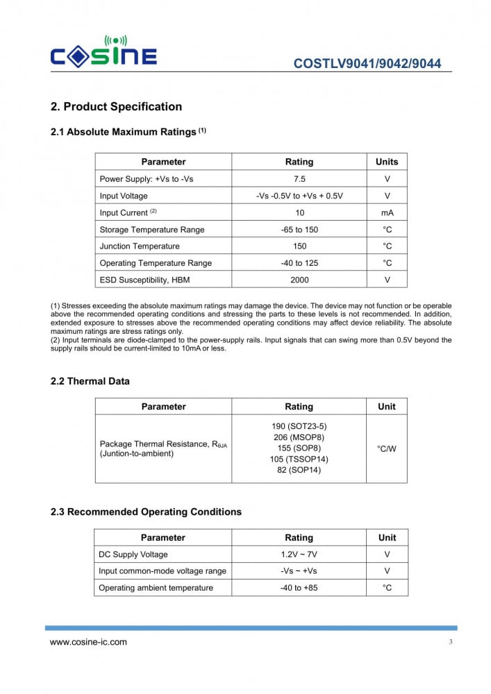 COSTLV9041TR datasheet page 3
