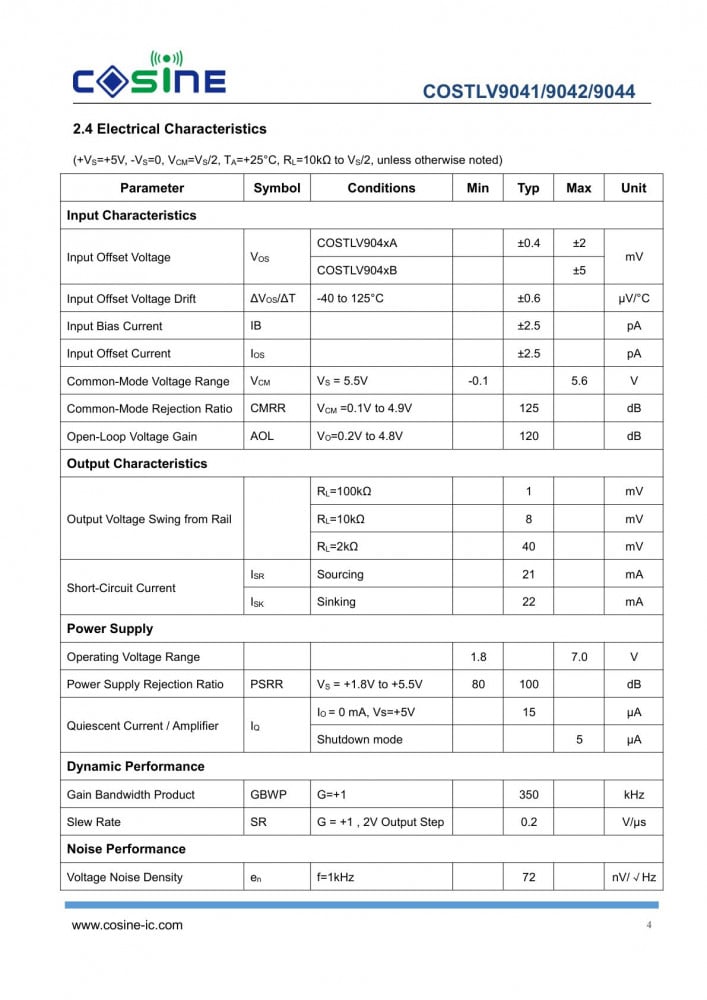 COSTLV9041TR datasheet page 4